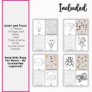 Coloring and Activities for Kids | 4 Themes + 2 Bonuses | Trace, Color ...