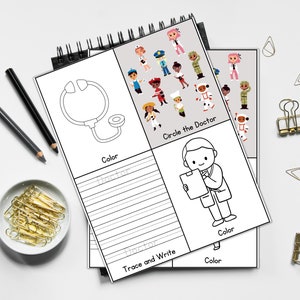 Coloring Activities for Kids Job Edition Color Trace and Write Circle ...