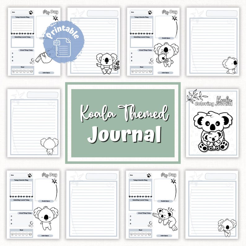 Koala Coloring Journal for Kids | Daily Reflections and Journaling ...