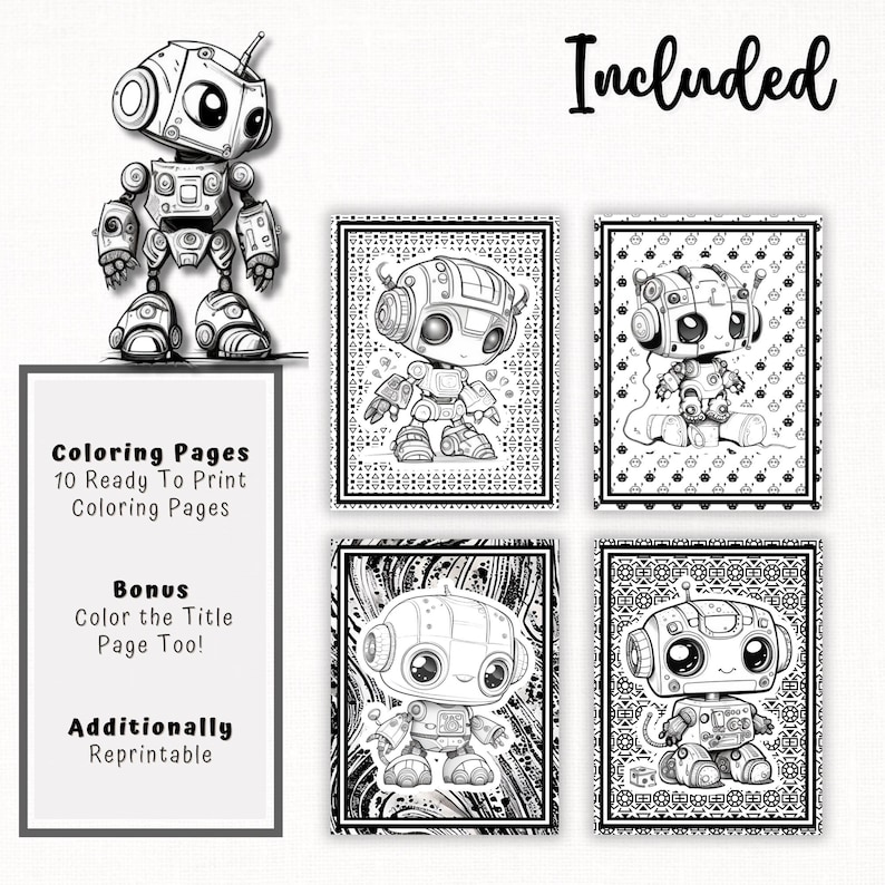 Robot-themed Coloring Pages | 10 Unique Designs for All Ages | Relax ...