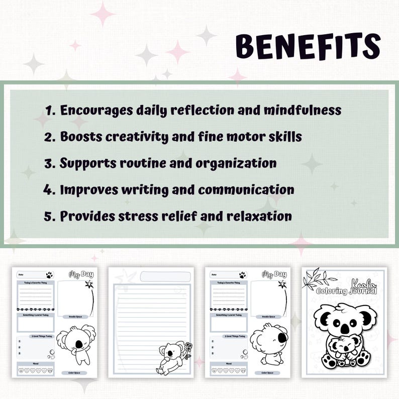 Koala Coloring Journal for Kids | Daily Reflections and Journaling ...