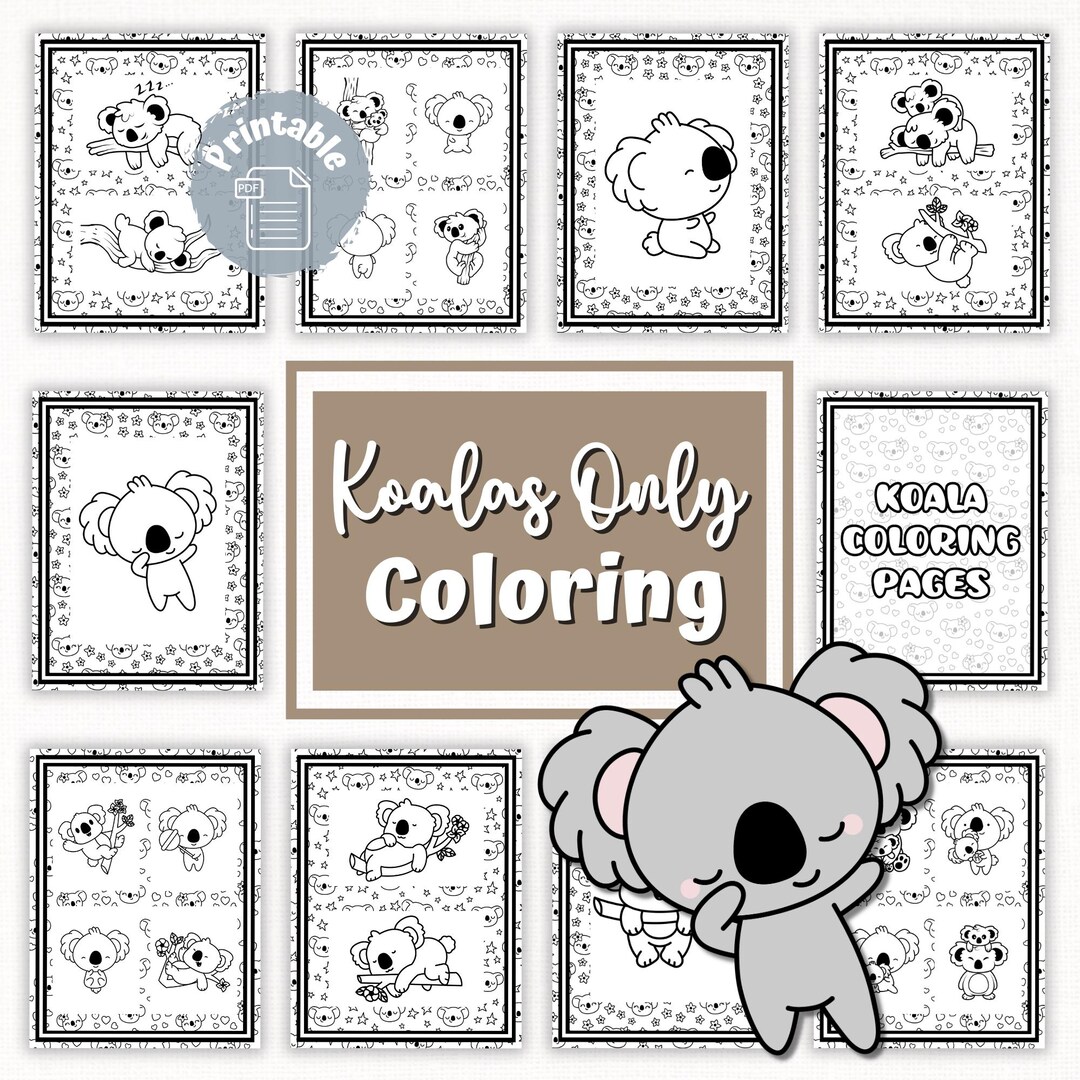 Koala Coloring Pages | 10 Adorable Designs for Relaxation and ...