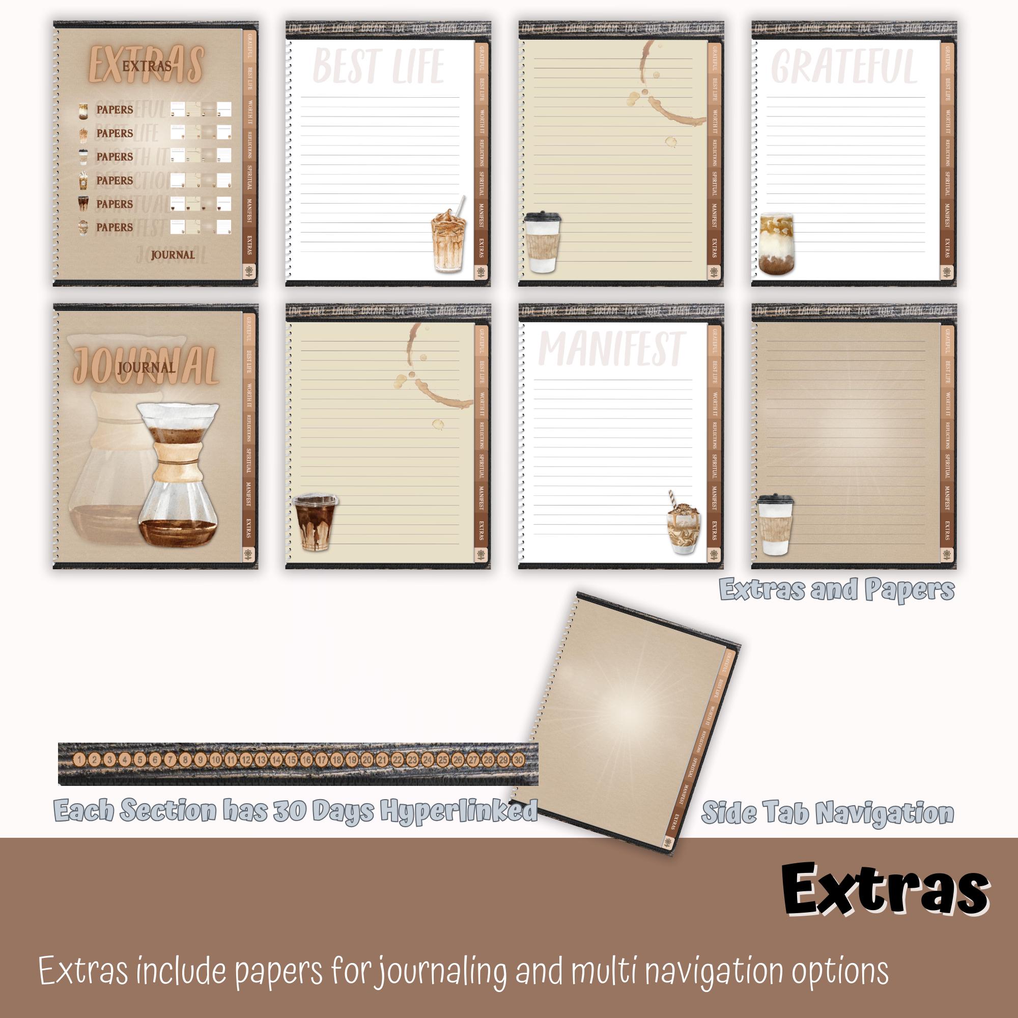 GOODNOTES Gratitude Journal | Coffee-themed Digital Journal | 180 ...