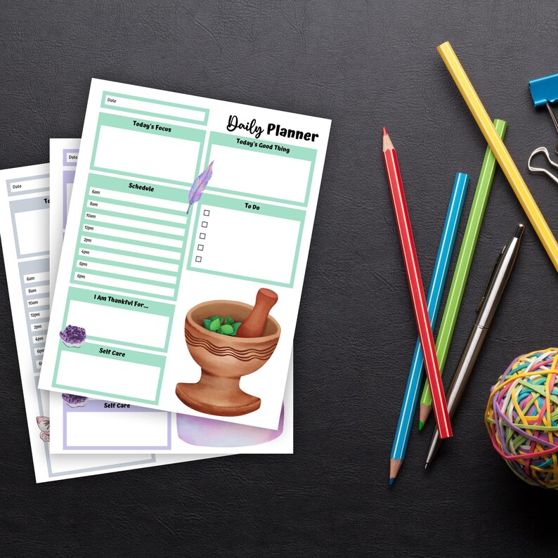 Printable Planner | Wiccan Theme | Daily Pages | 30 Magical and Cute ...