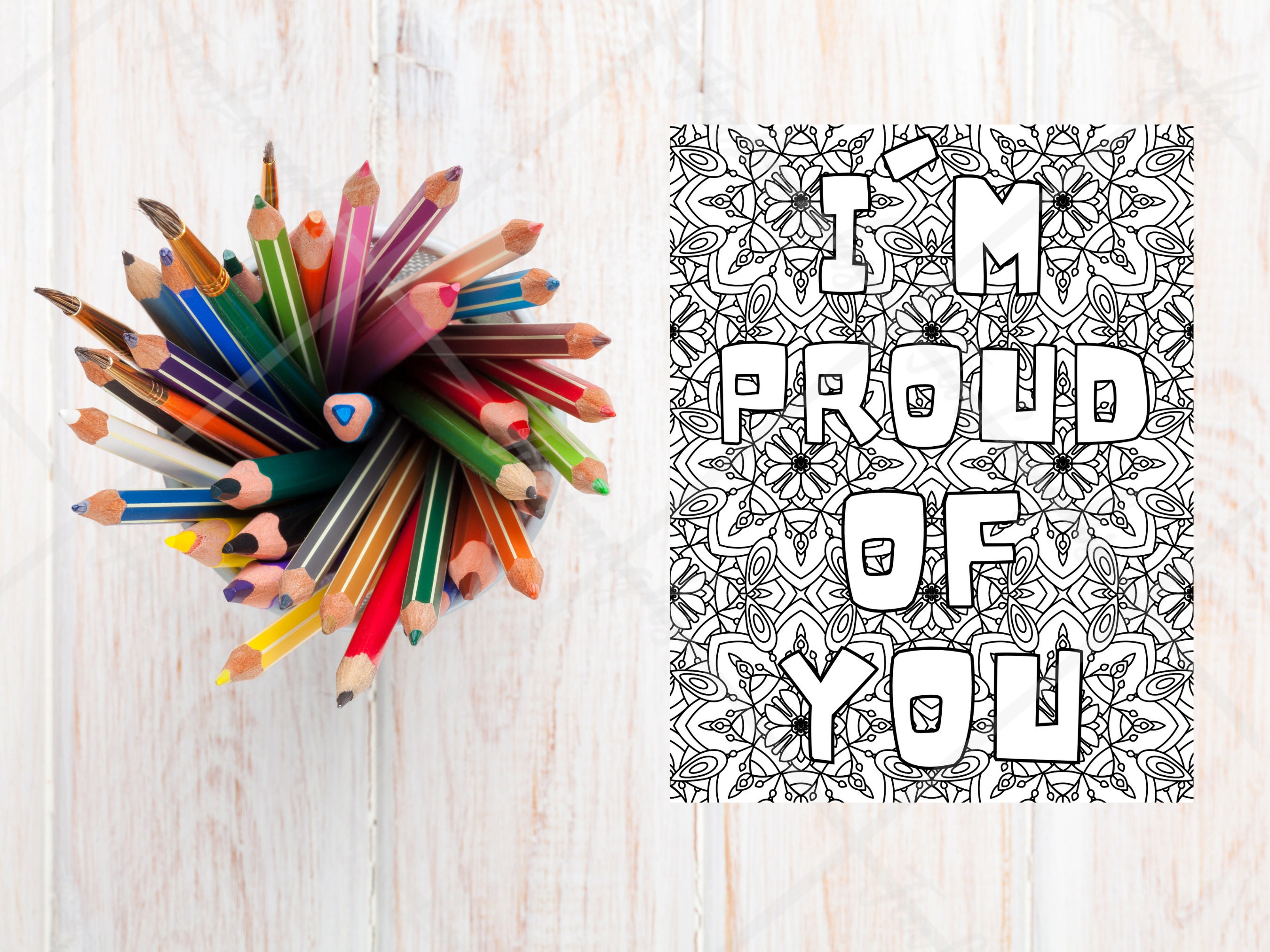 Celebration Coloring Pages Proud of You and More Coloring | Etsy Australia