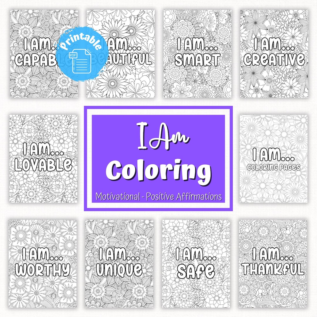 I AM Coloring Pages | Positive Affirmations | Printable for All Ages ...