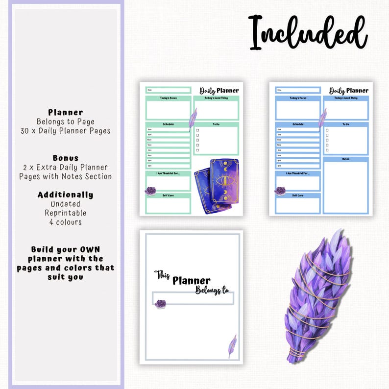 Printable Planner | Wiccan Theme | Daily Pages | 30 Magical and Cute ...
