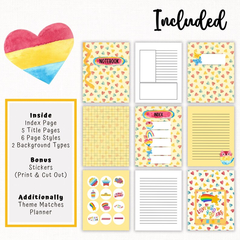 PRIDE Themed | Pansexual Planner PRINTABLE With Bonus Matching Notebook ...