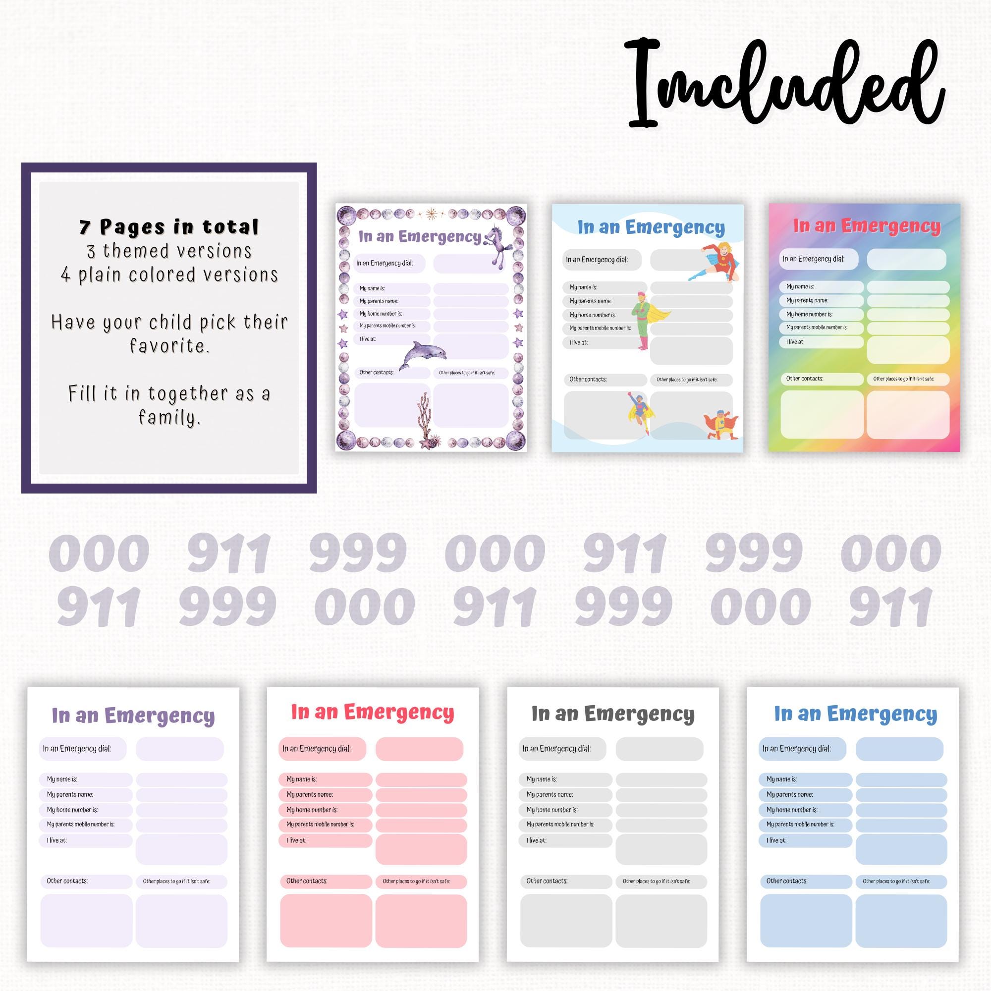 Emergency Plan for Kids | Printable Safety Script | Family Safety Tool ...
