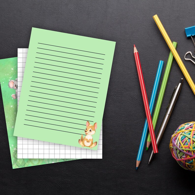 Printable Notebook | Aussie Animal Theme | 5 Sections + 6 Paper Styles ...