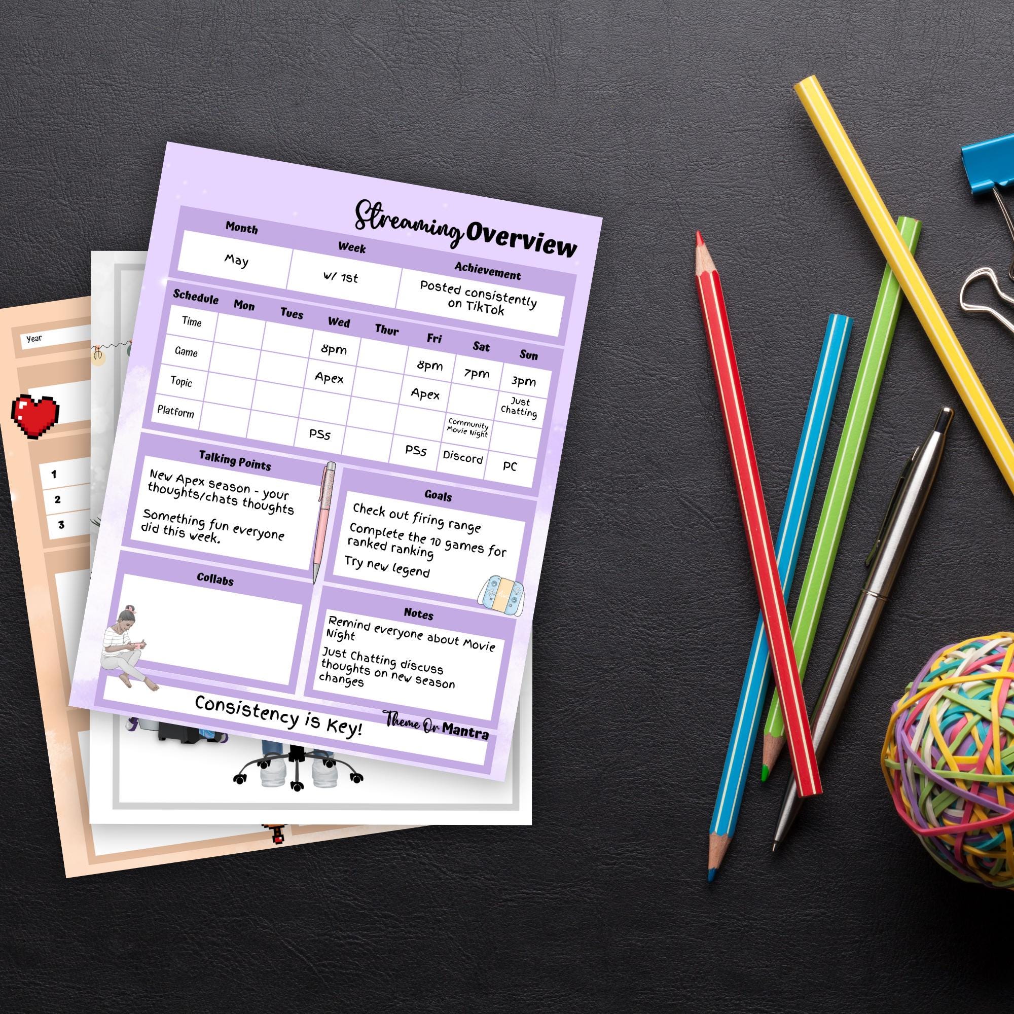 Full Streaming Planner Printable | Gaming and Streamer Toolkit | Track ...