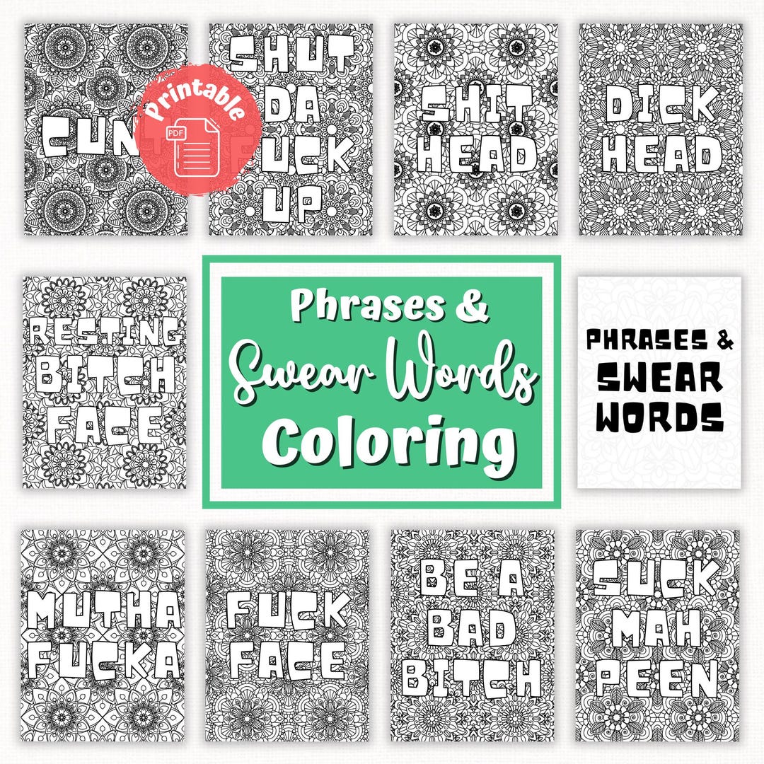 Swear Words and Phrases Coloring Pages | Funny Printable Coloring ...