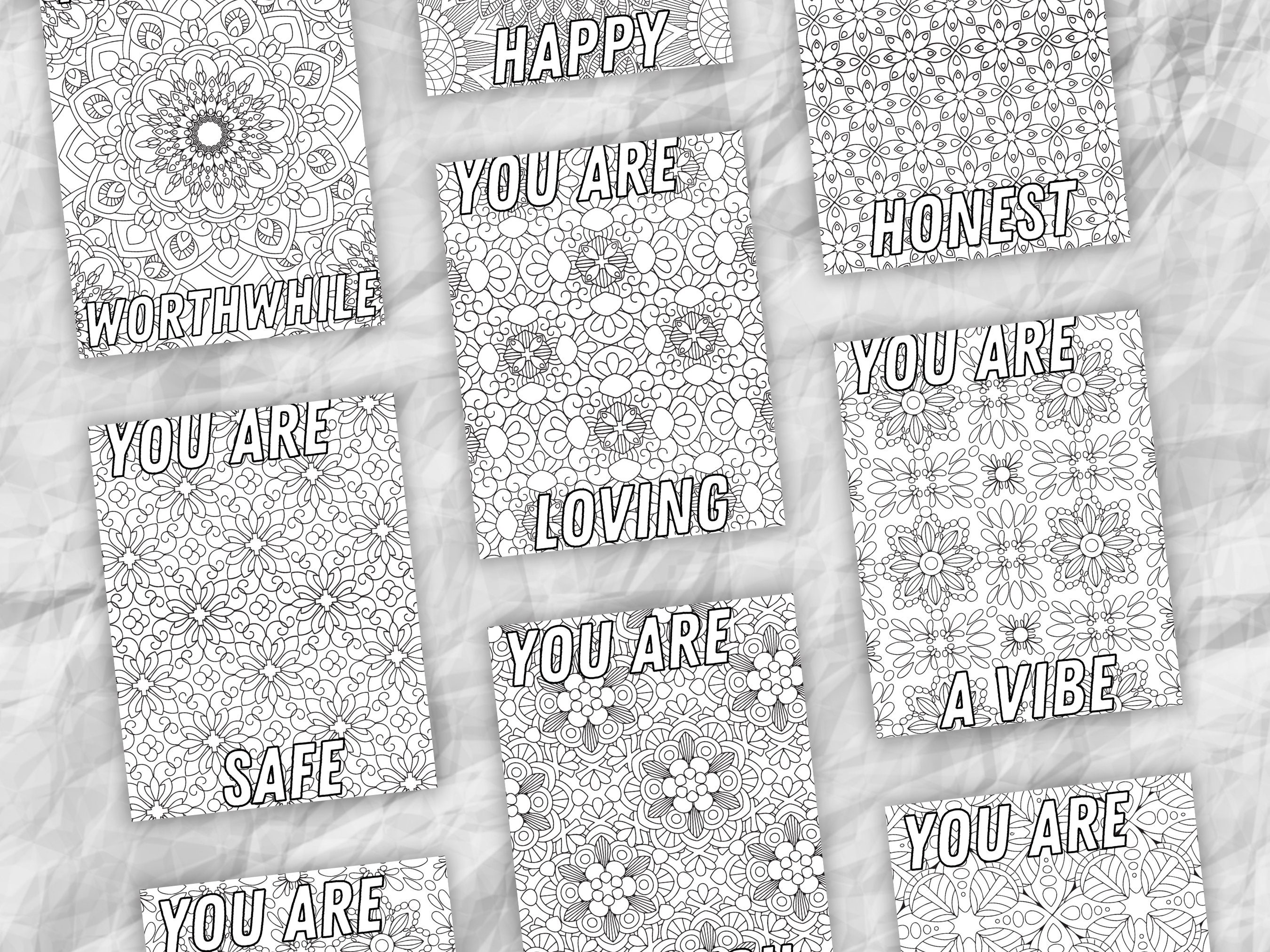 You Are Coloring Pages Positive Sayings Coloring Sheets for Adults ...