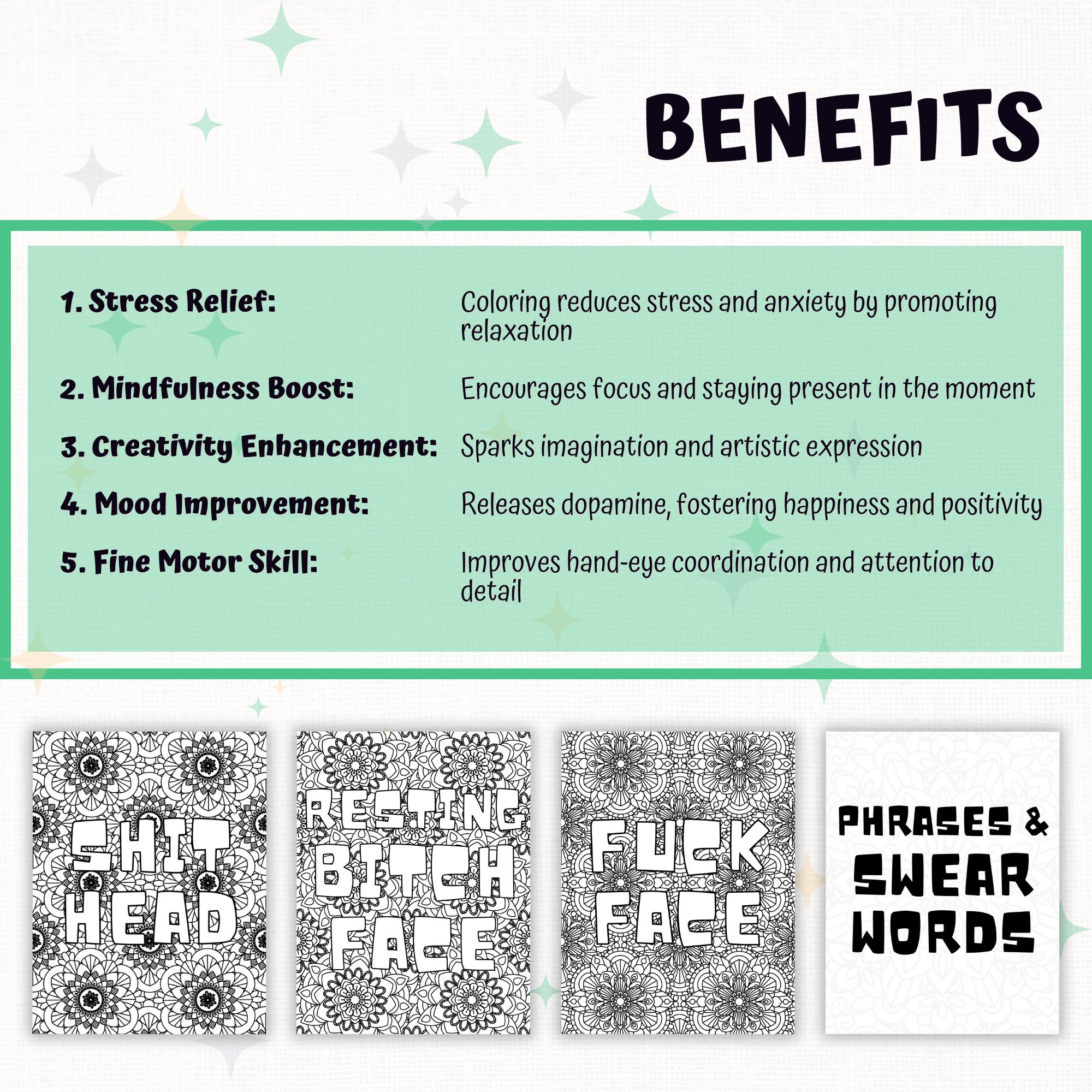 Swear Words and Phrases Coloring Pages | Funny Printable Coloring ...