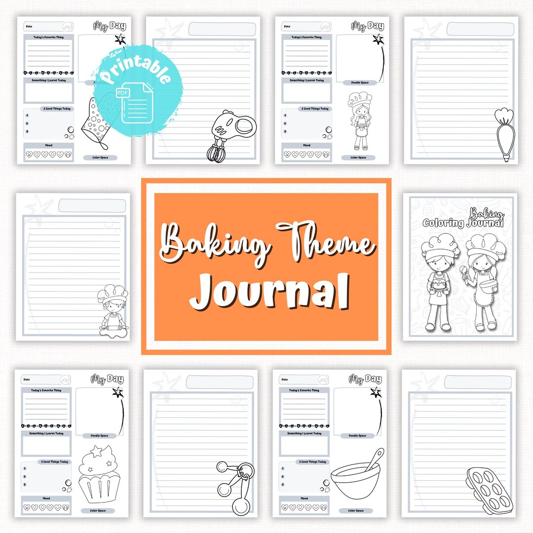 Baking-themed Kids Coloring Journal | Daily Reflections and Journaling ...