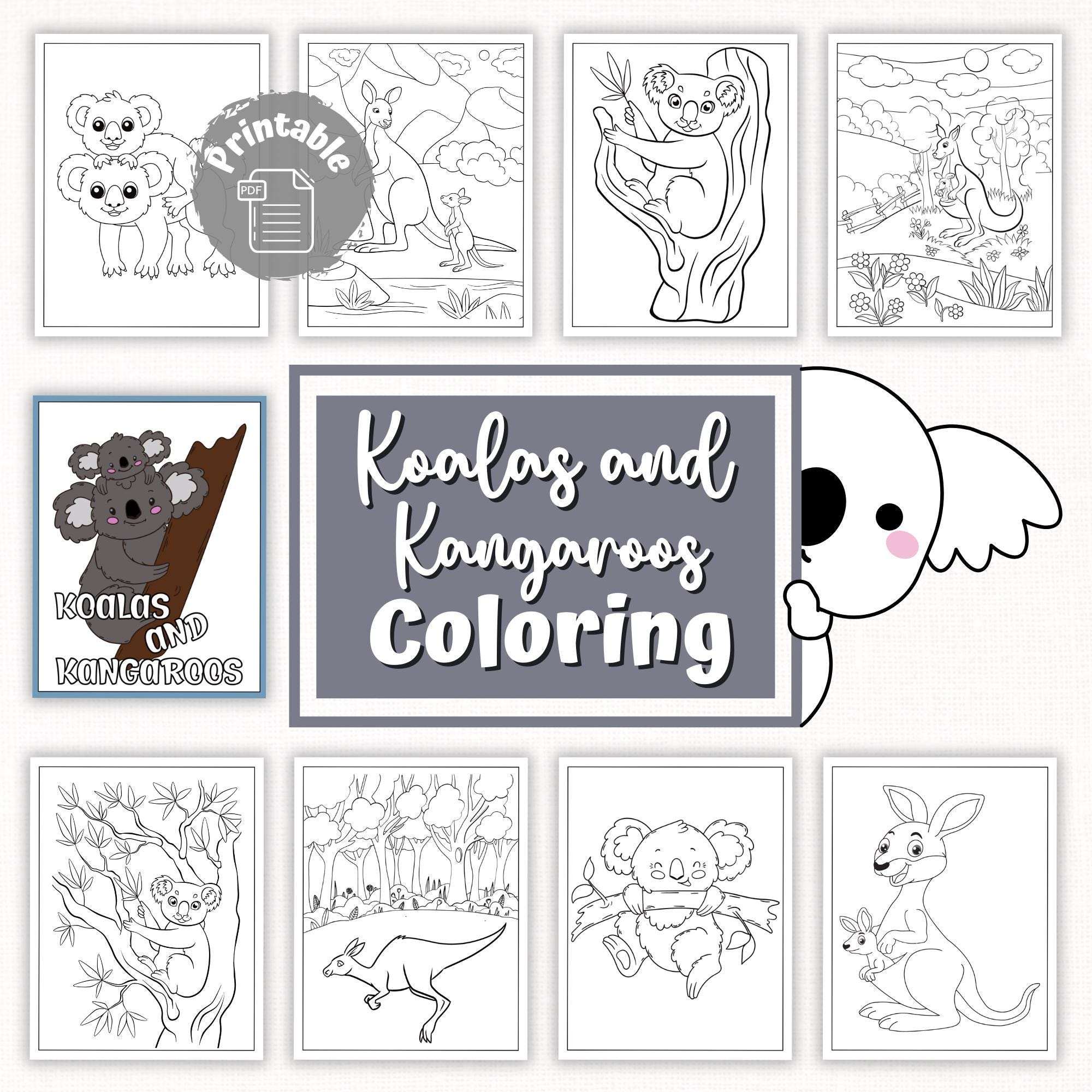 10 Kangaroo and Koala Coloring Pages | Fun for Kids & Adults | Relax ...