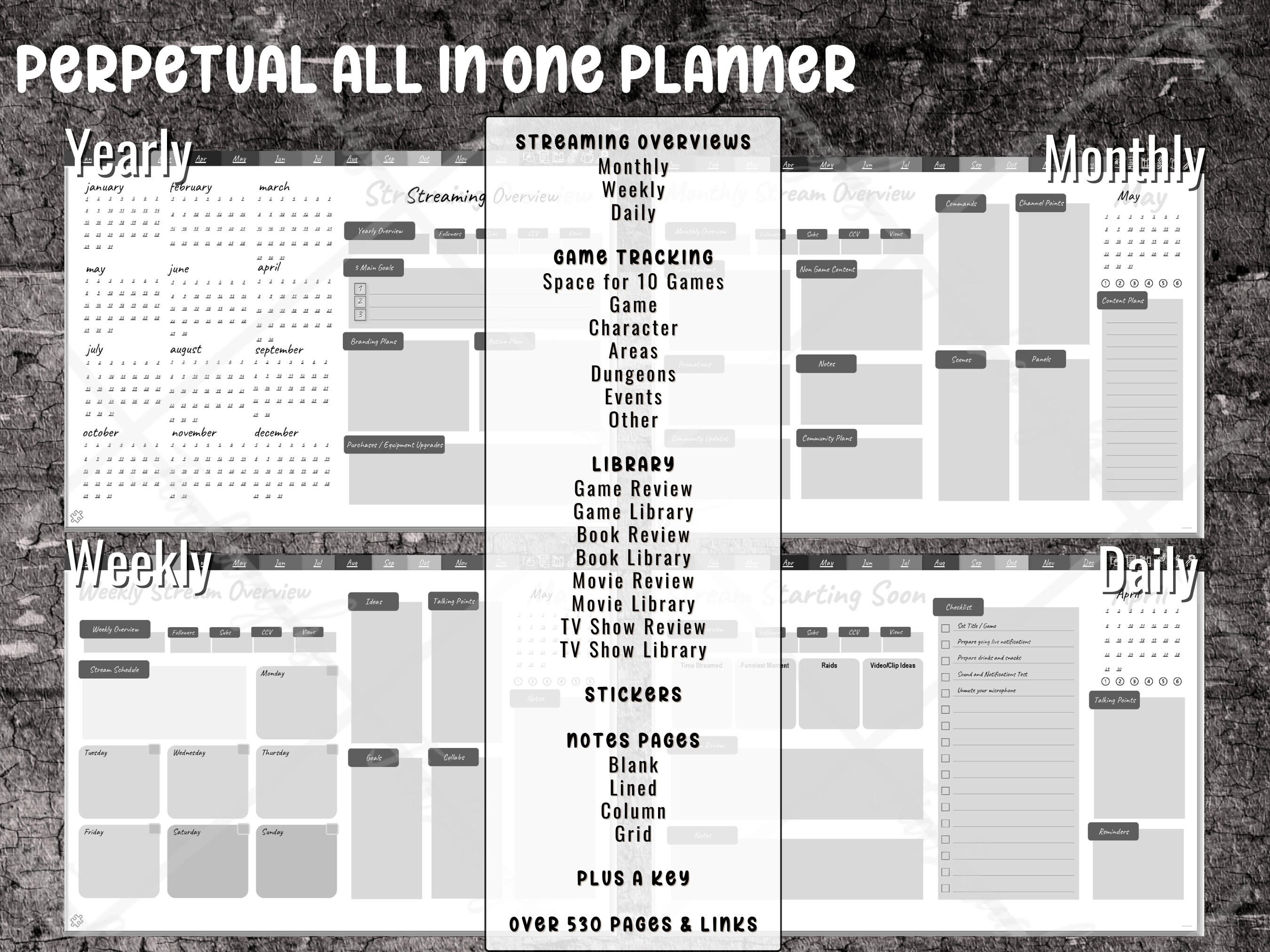 GOODNOTES Streaming Streamer Planner All in One Gaming Perpetual ...
