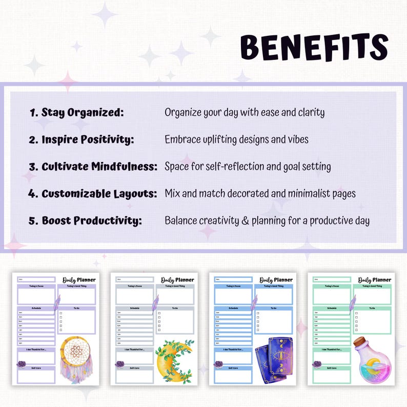 Printable Planner | Wiccan Theme | Daily Pages | 30 Magical and Cute ...