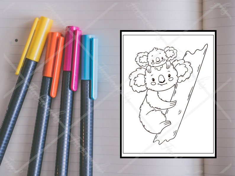10 Kangaroo and Koala Coloring Pages Fun for Kids and Adults - Etsy