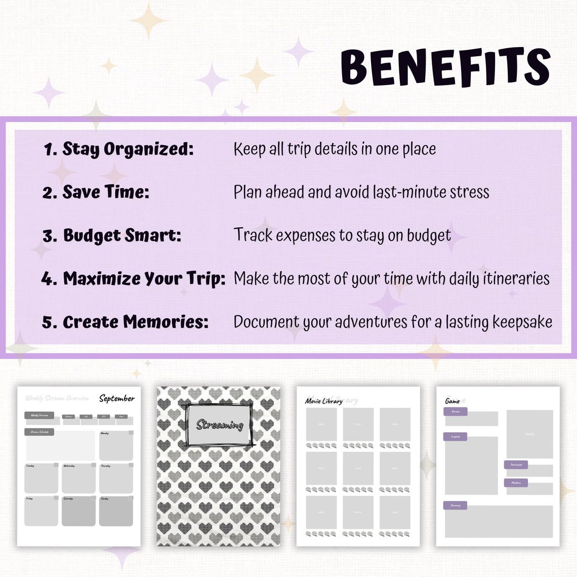 PRINTABLE Streamer and Gamer Planner | Perpetual Gaming Planner | Game ...