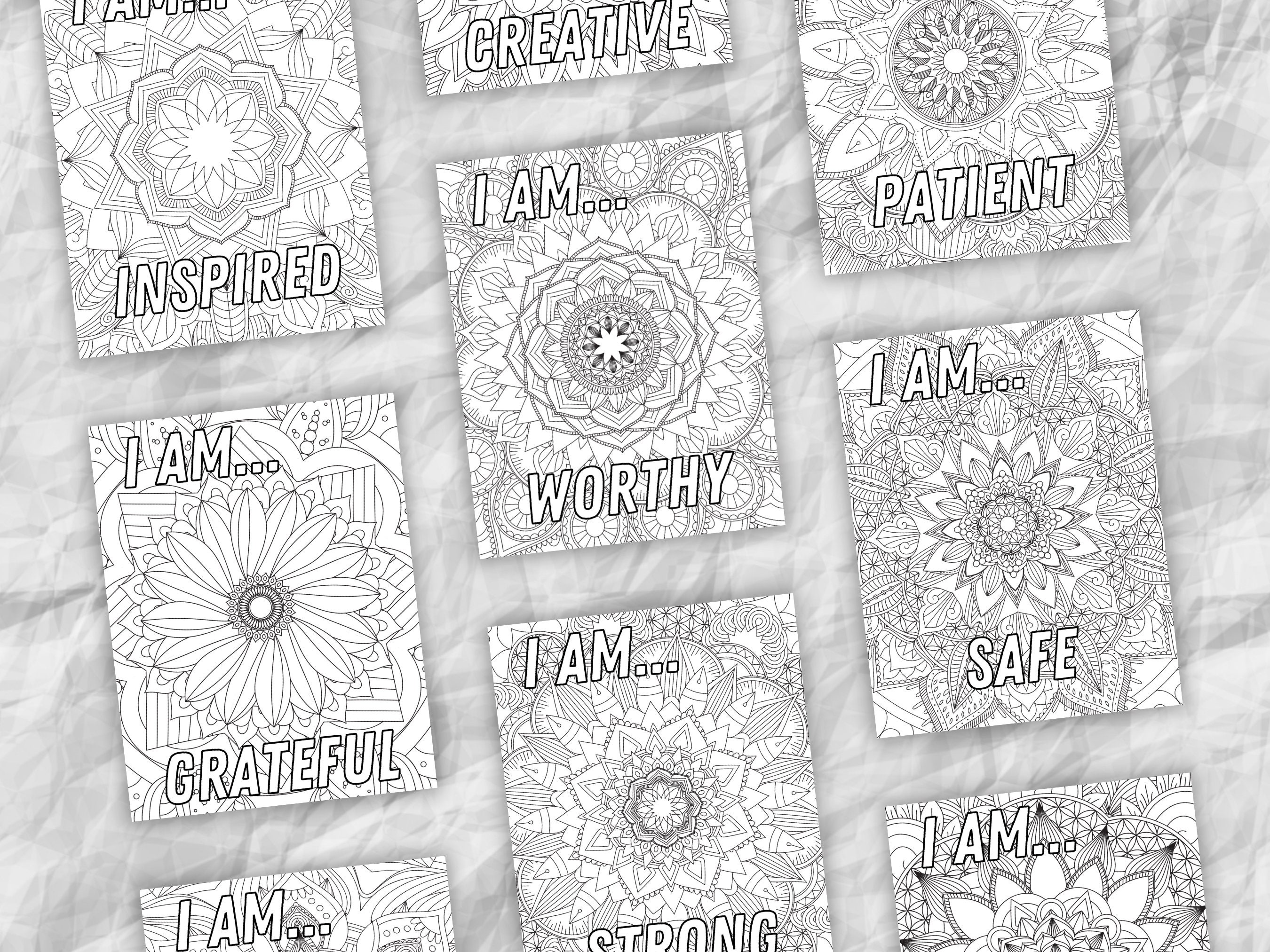 I AM Coloring Pages Positive Sayings Coloring Sheets for Adults Teens ...