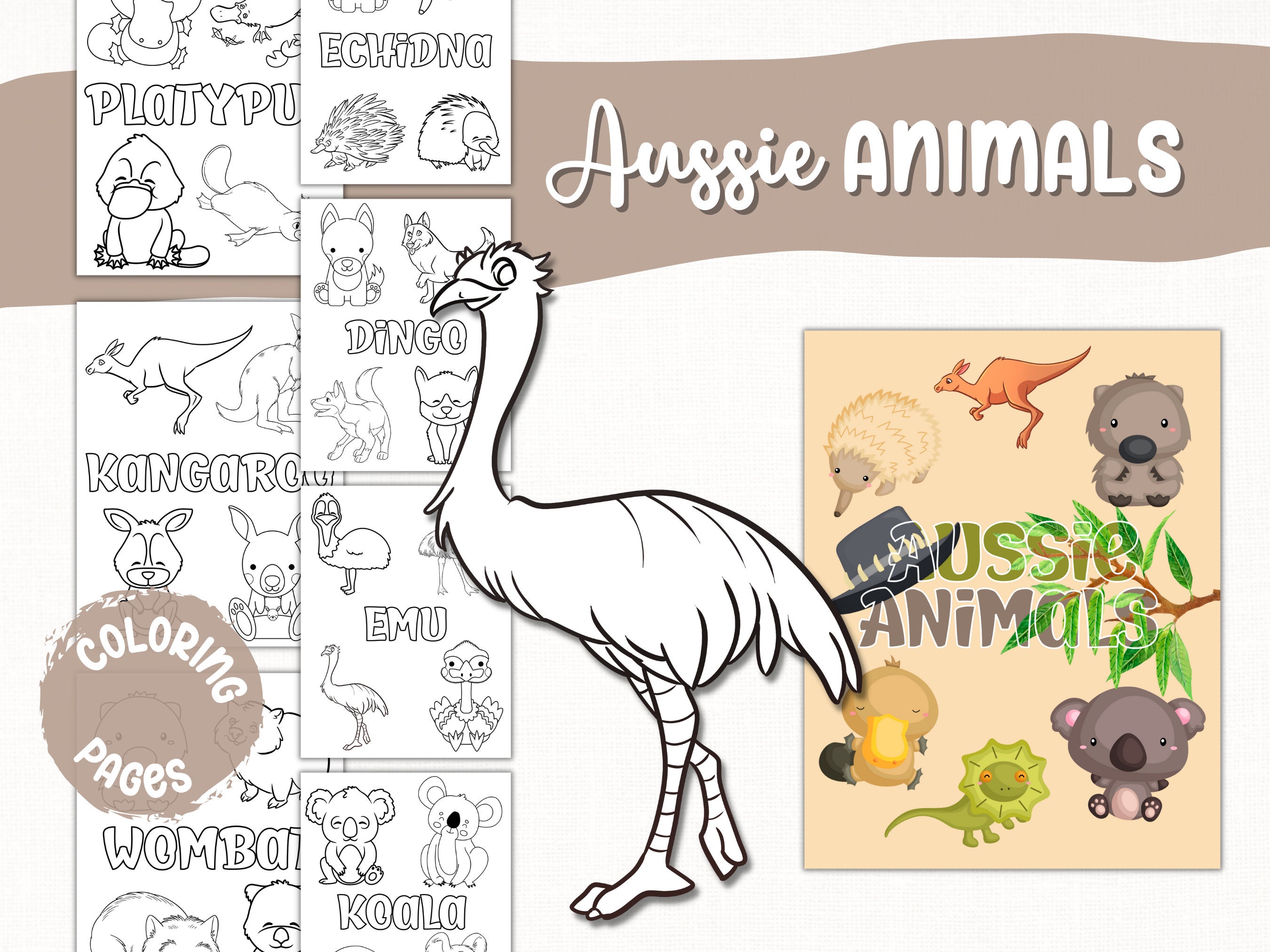 10 Australian Animal Coloring Pages Fun for Kids, Teens, and Adults ...