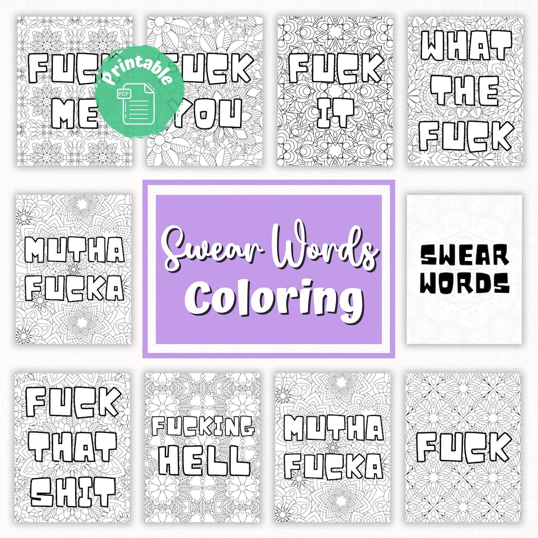 Swear Word Coloring Pages | Fun and Stress-relief Coloring Sheets for ...