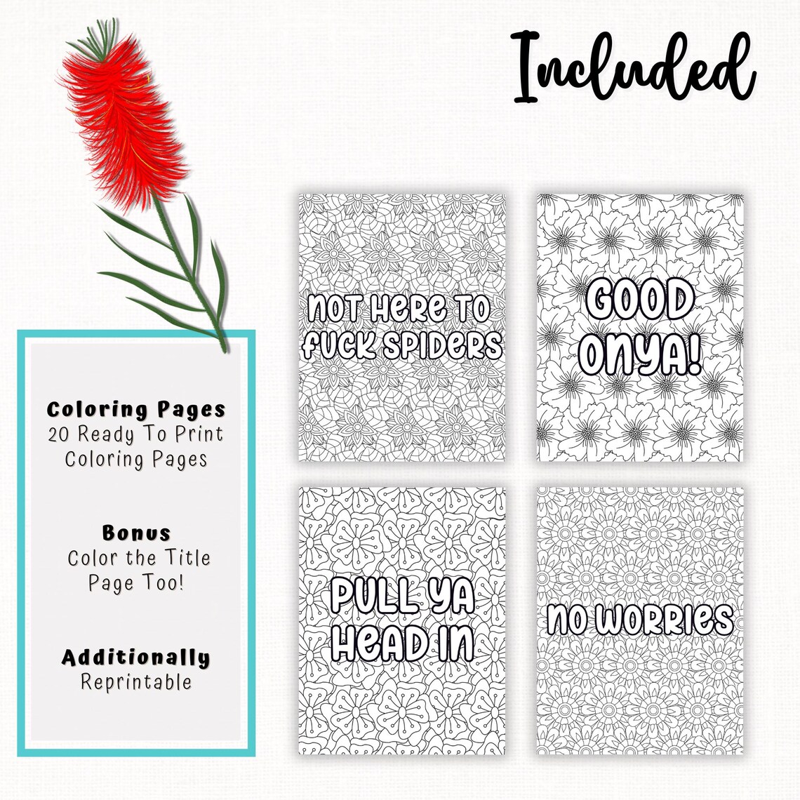 Funny Aussie Expressions Coloring Pages | Printable Slang for Adults ...