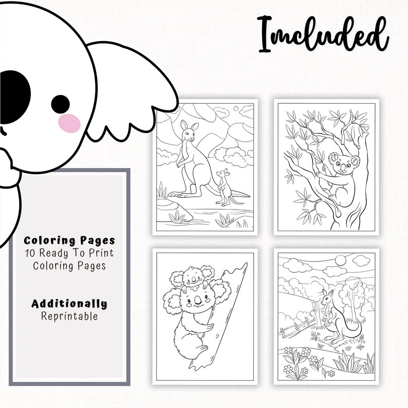 10 Kangaroo and Koala Coloring Pages | Fun for Kids & Adults | Relax ...