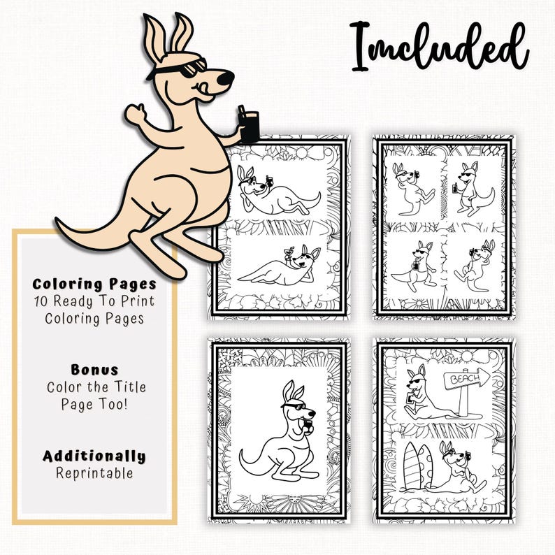 Kangaroo Coloring Pages 10 Adorable Designs for Relaxation & Creativity ...