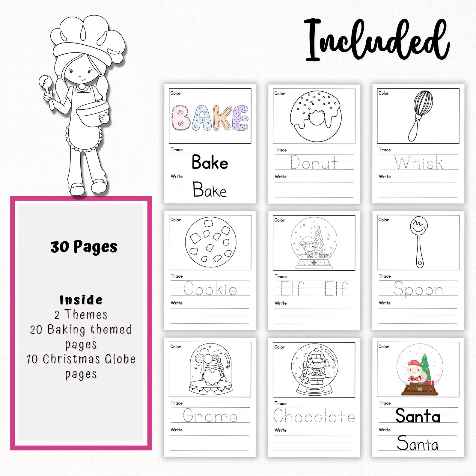 Coloring and Activities for Kids | 4 Themes + 2 Bonuses | Trace, Color ...