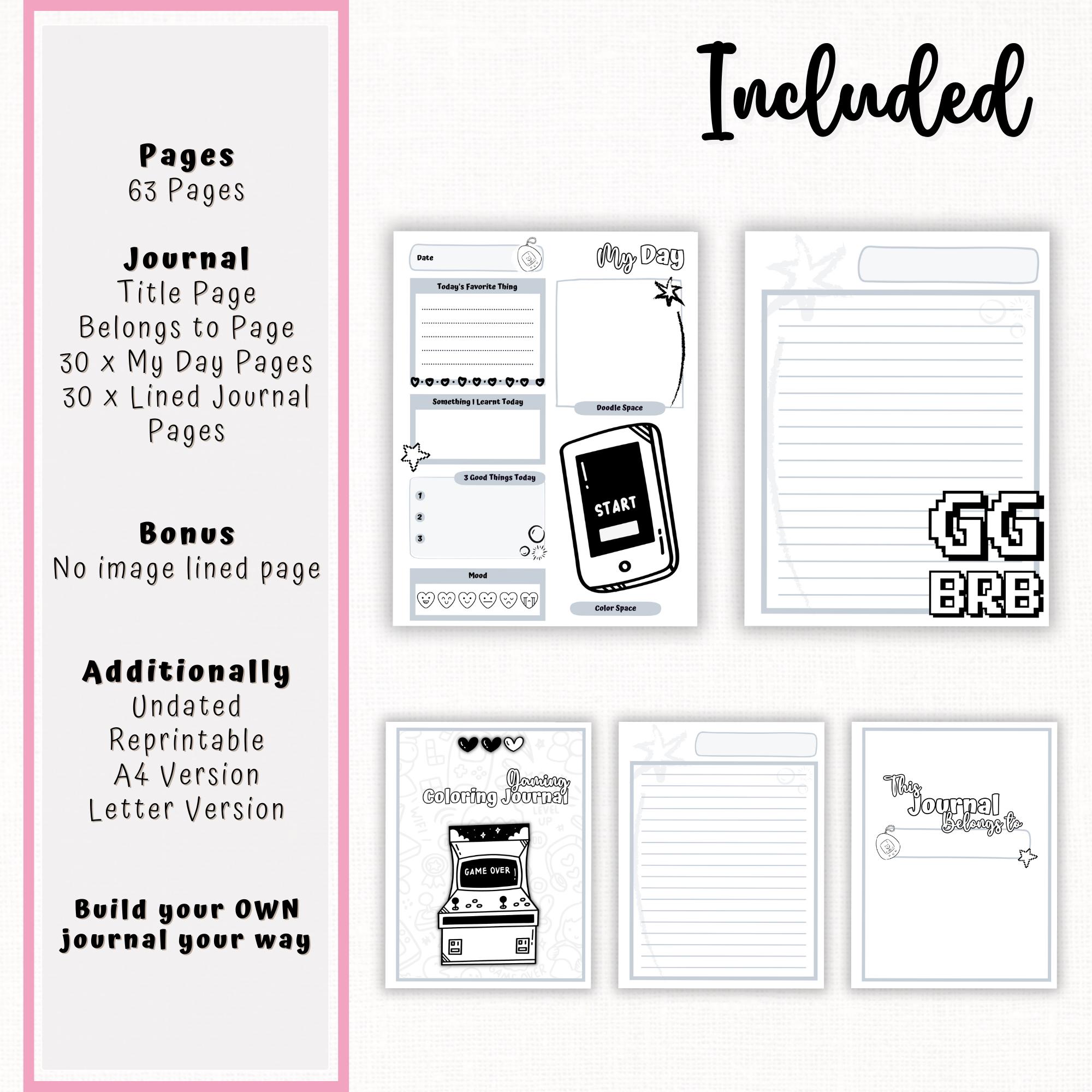 Coloring Journal | Video Gaming Themed | Daily Reflections & Creative ...