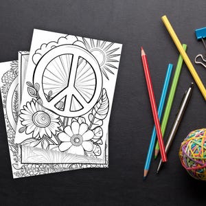 Retro Themed Coloring Pages | Printable 1970s Designs for Adults, Teens ...