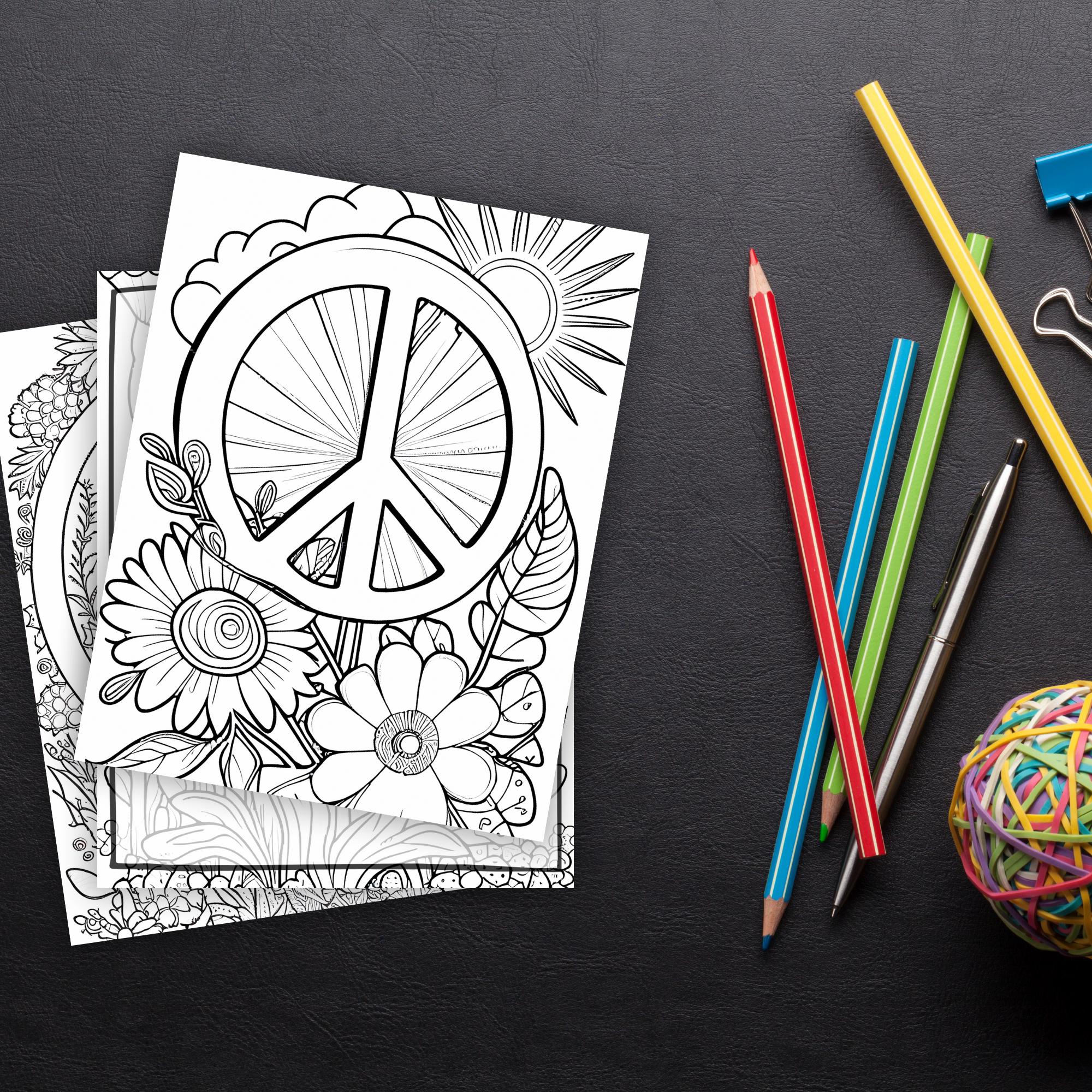 Retro Themed Coloring Pages | Printable 1970s Designs for Adults, Teens ...