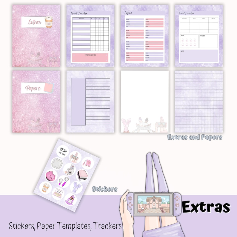 Printable Planner | Girl Gamer Theme | Monthly Weekly Daily Calendar ...