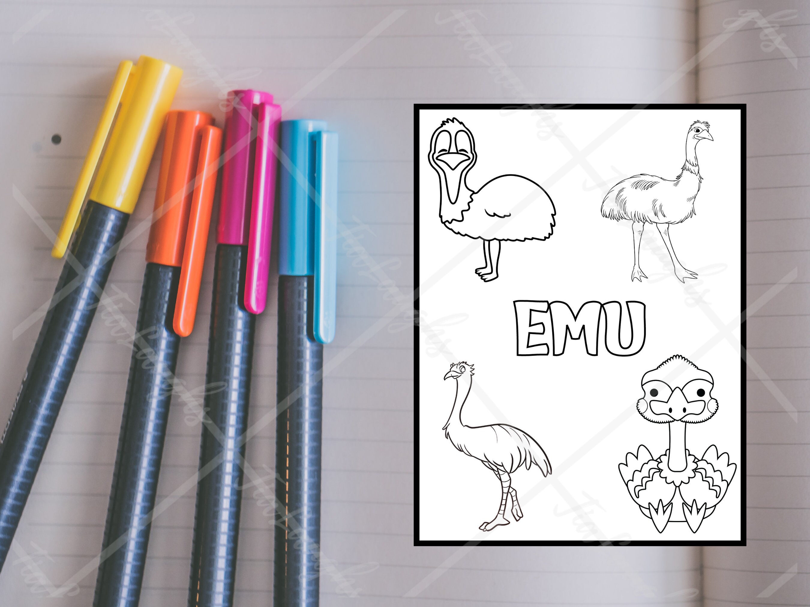10 Australian Animal Coloring Pages Fun for Kids Teens and - Etsy Australia