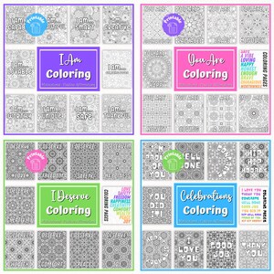 Motivational Coloring Pages BUNDLE | 4 Packs in 1 | 50 Printable Pages ...