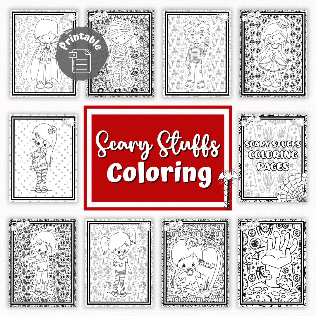 Scary Stuffs Coloring Pages | 10 Fun and Not-so-scary Illustrations for ...