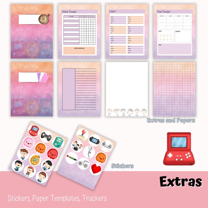 Printable Planner | Cute Gaming Theme | Monthly Weekly Daily Calendar ...