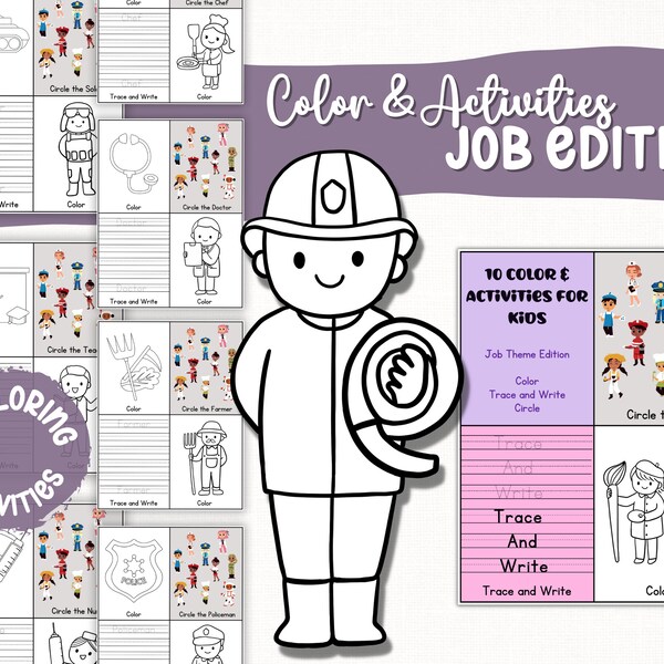 Job Coloring Pages - Etsy