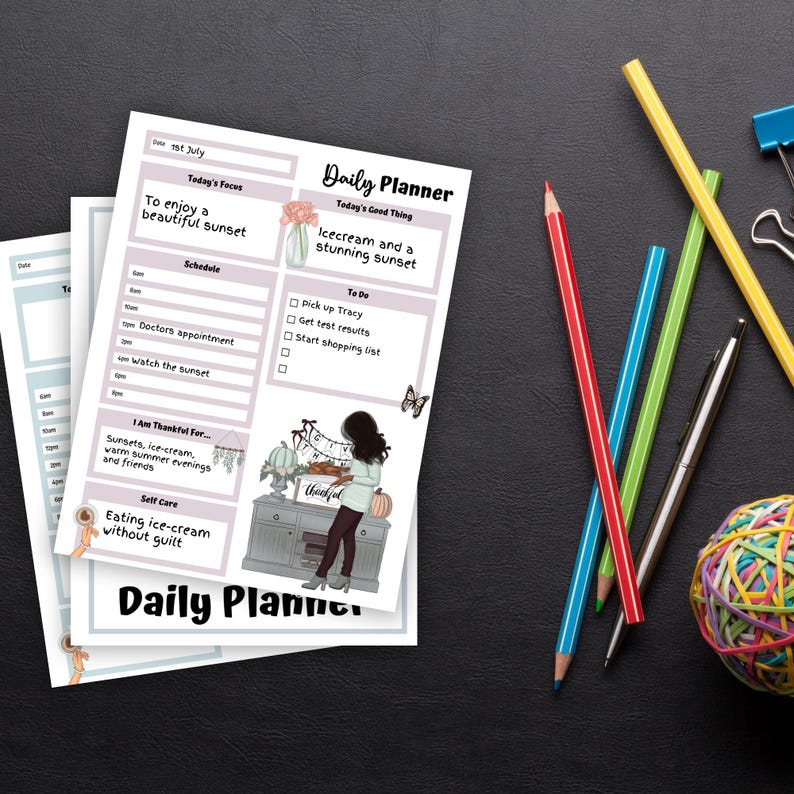 Printable Planner | Cozy Theme | 4 Pastel Colors | 30 Unique Daily ...