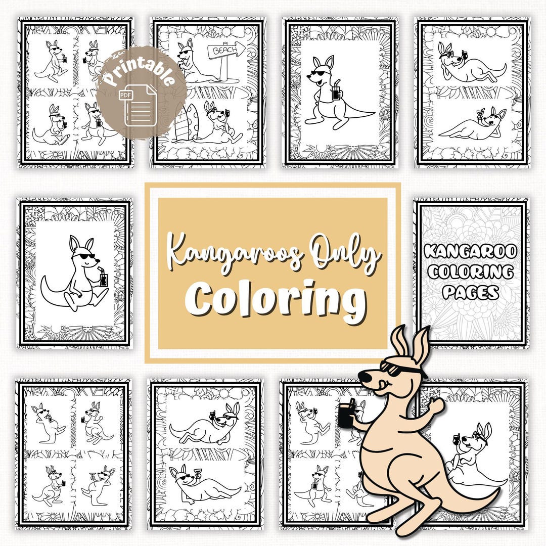 Kangaroo Coloring Pages | 10 Adorable Designs for Relaxation ...