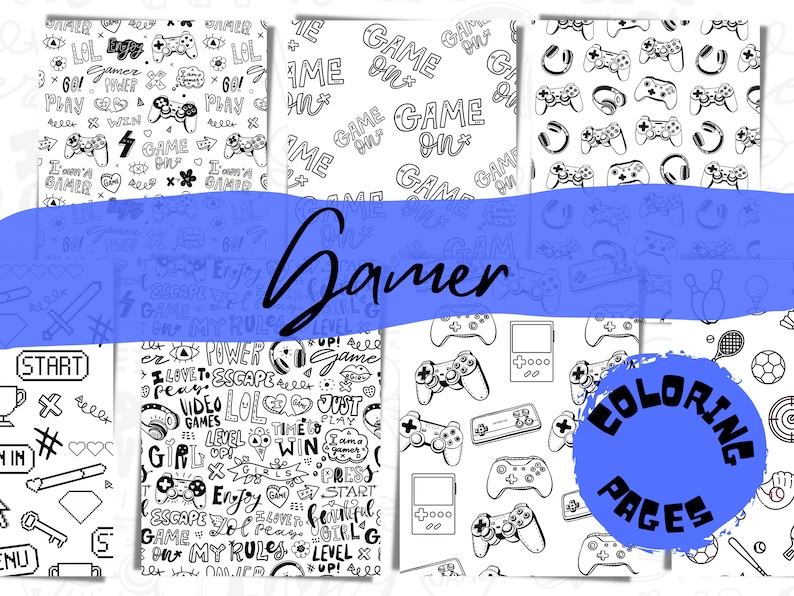 Gaming Coloring Pages Coloring Sheets for Adults Teens Kids - Etsy Canada
