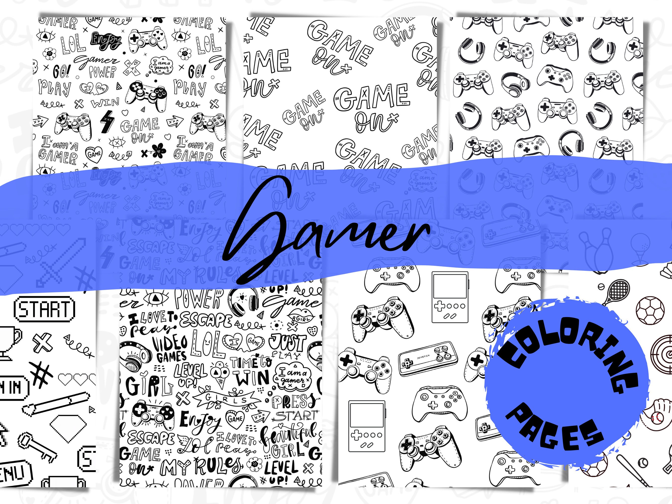 Gaming Coloring Pages Coloring Sheets for Adults Teens Kids - Etsy Canada