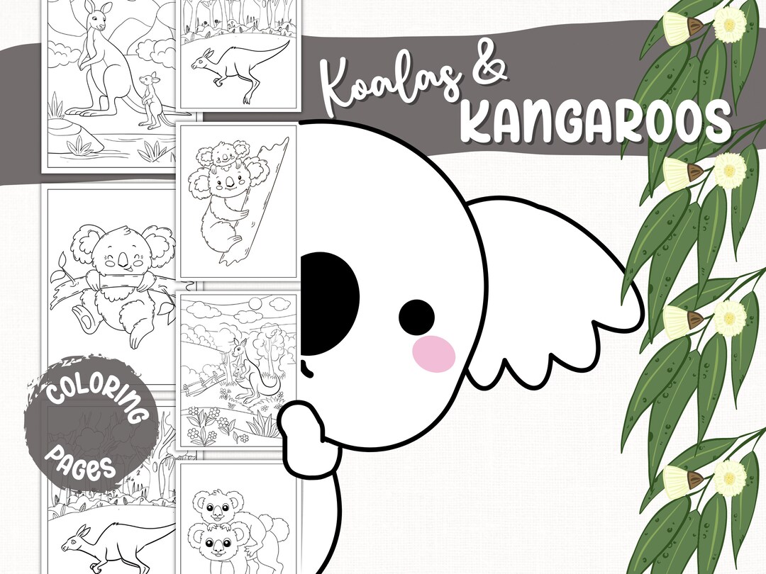 10 Kangaroo and Koala Coloring Pages Fun for Kids and Adults Relax and ...