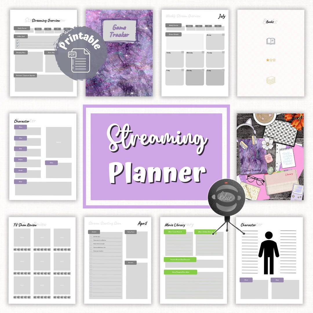 PRINTABLE Streamer and Gamer Planner | Perpetual Gaming Planner | Game ...