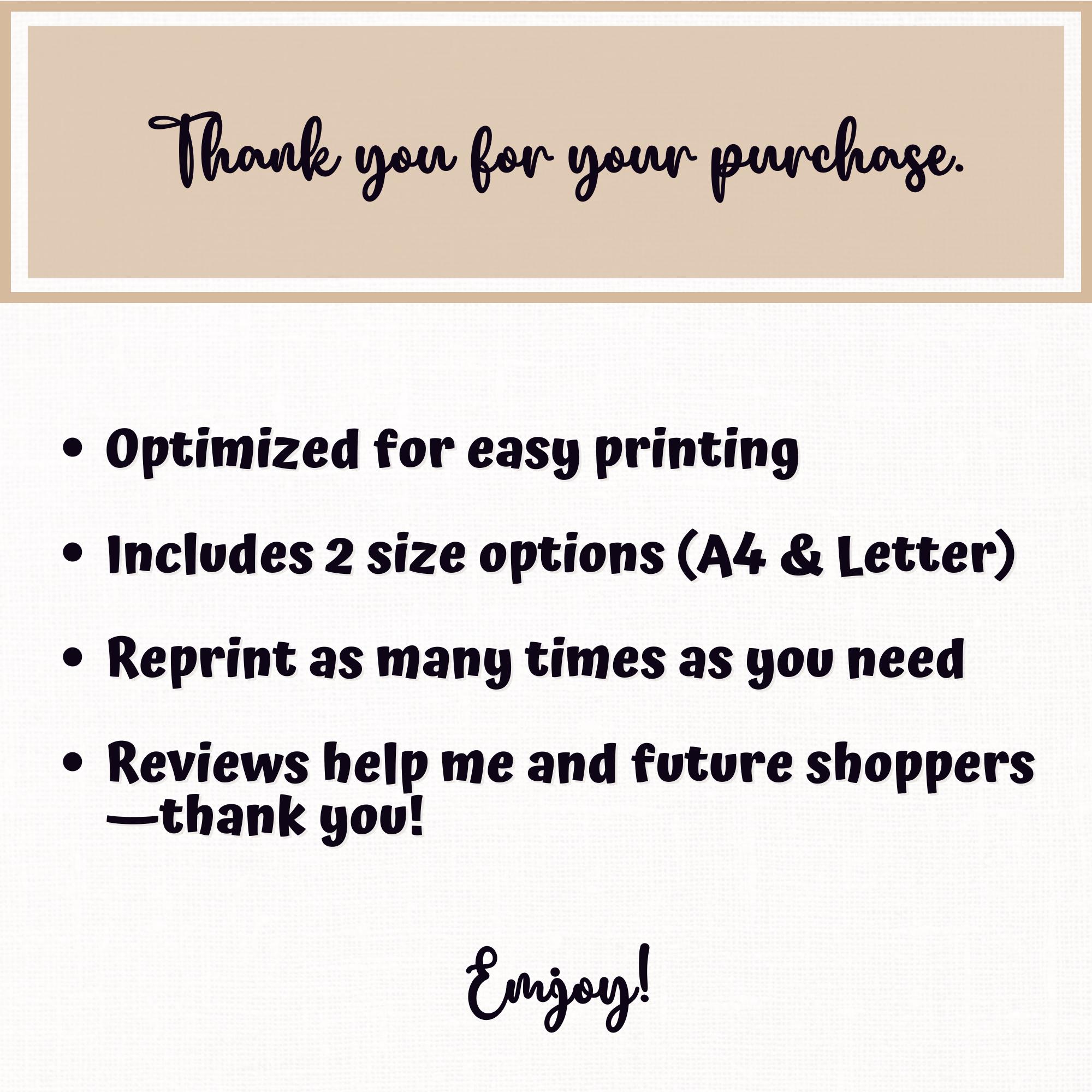 Printable Planner | Cute Coffee Theme | 4 Colors Included | 30 Daily ...