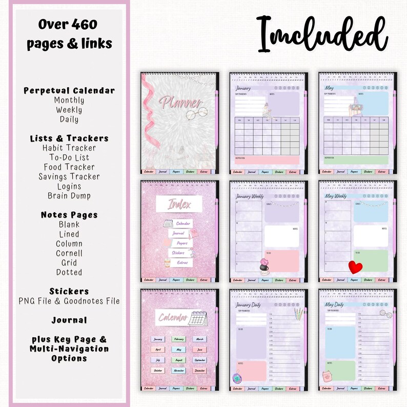 GOODNOTES Perpetual Planner | Cute Girl Gamer Theme | Fully Hyperlinked ...