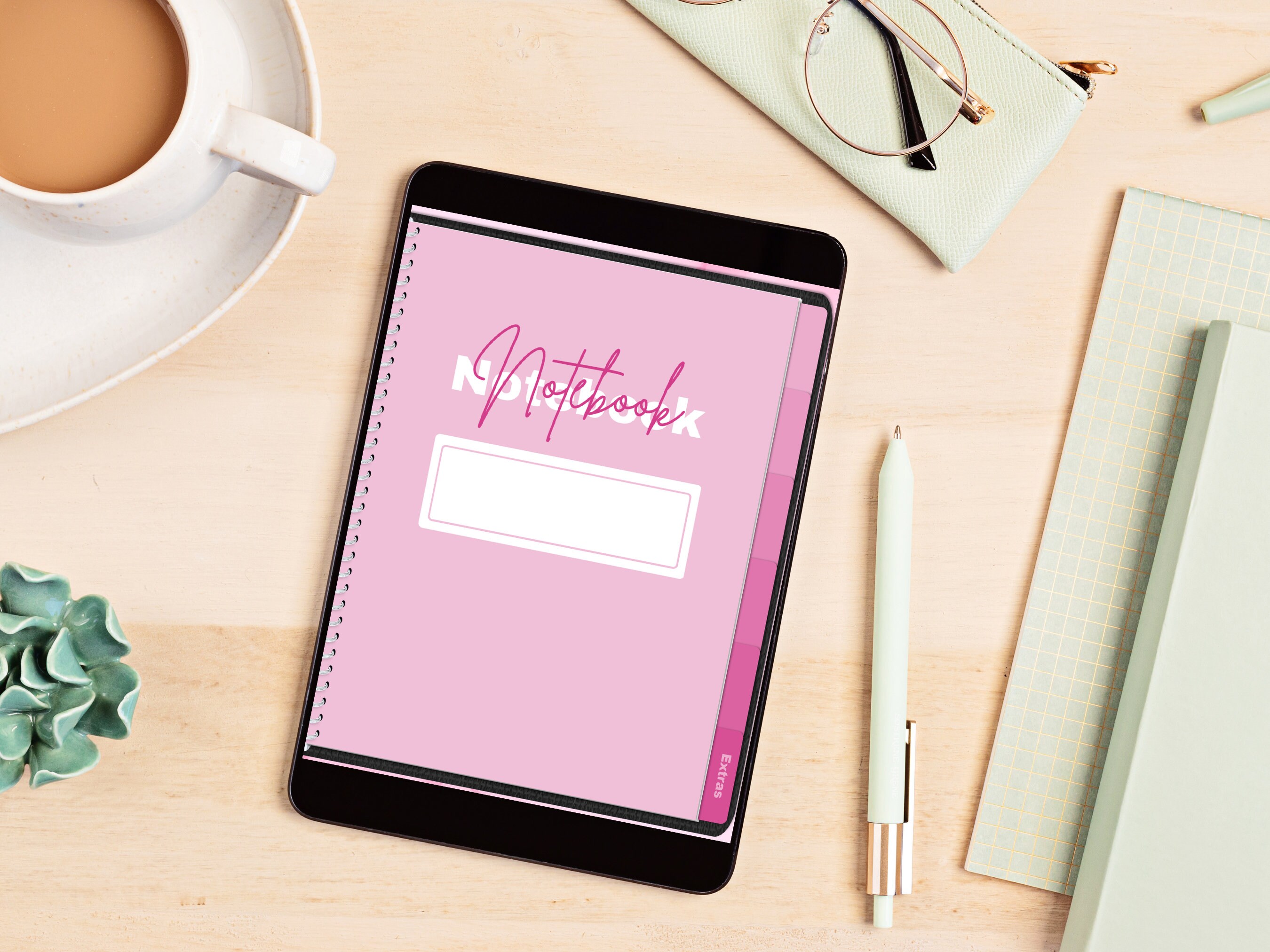 GOODNOTES Subject Notebook Pink 5 Tabs, Various Papers, Logs, Trackers ...