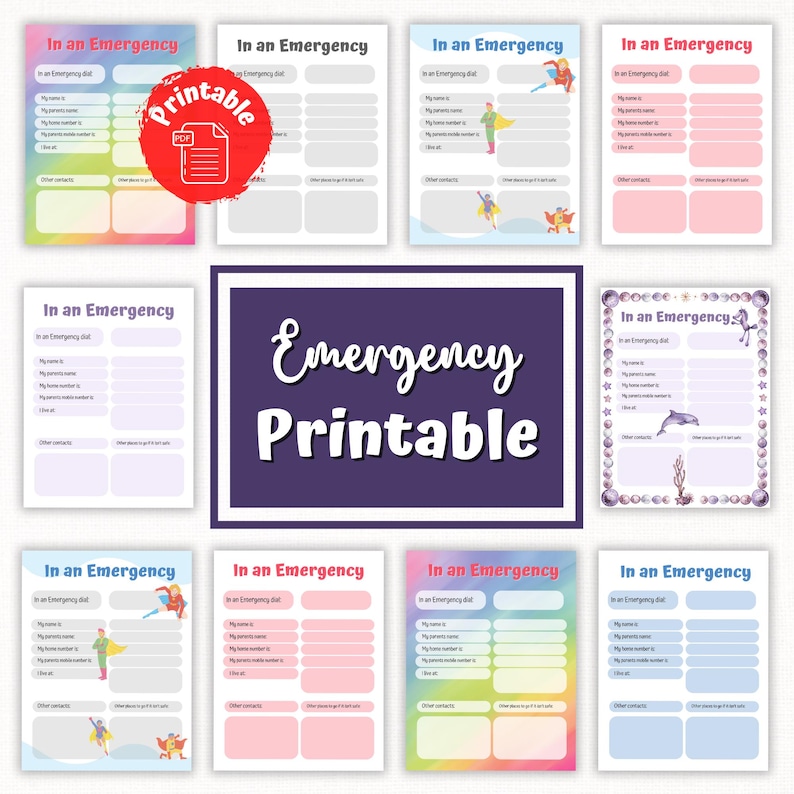 Emergency Plan for Kids | Printable Safety Script | Family Safety Tool ...